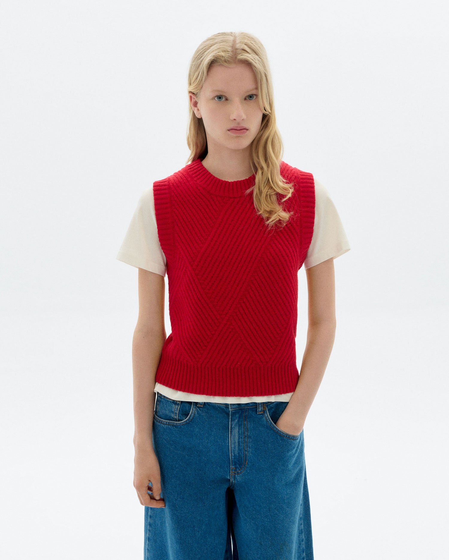 Chaleco Mujer Lana Rojo Kaia | Thinking Mu – Thinking MU