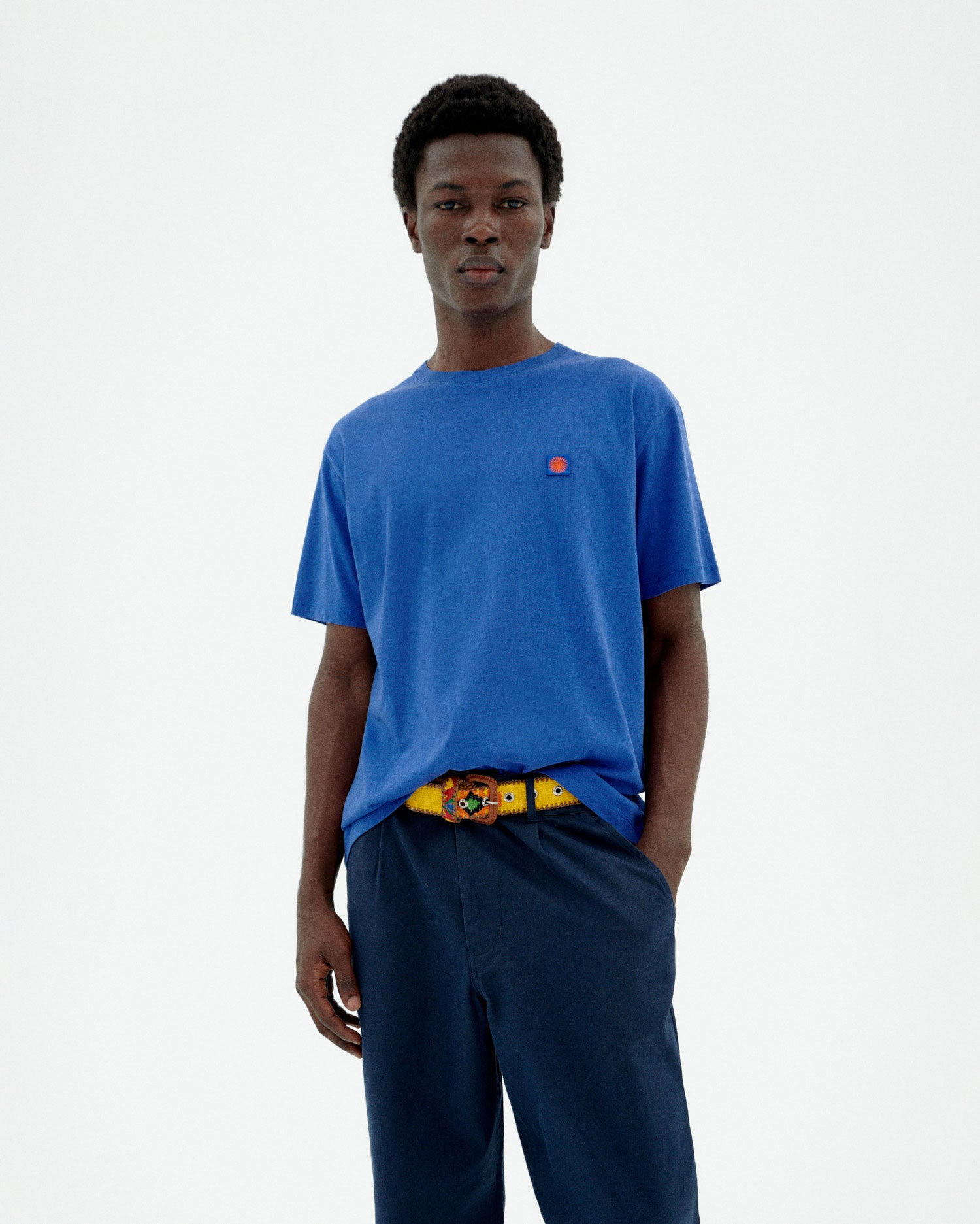 Sustainable T-Shirt Blue Sol Back Man | Thinking Mu – Thinking MU