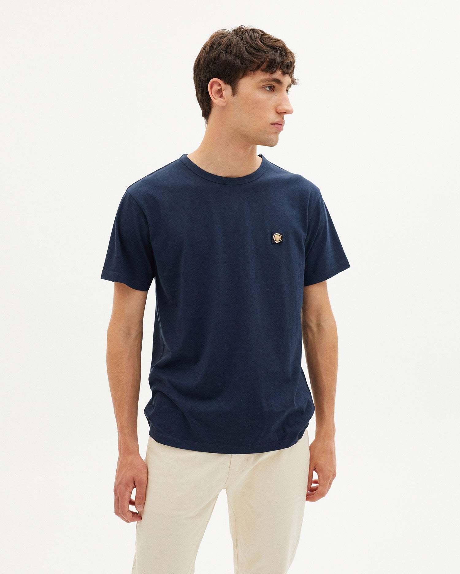 Sol curry men's sustainable navy Sol t-shirt : Thinking Mu – Thinking MU